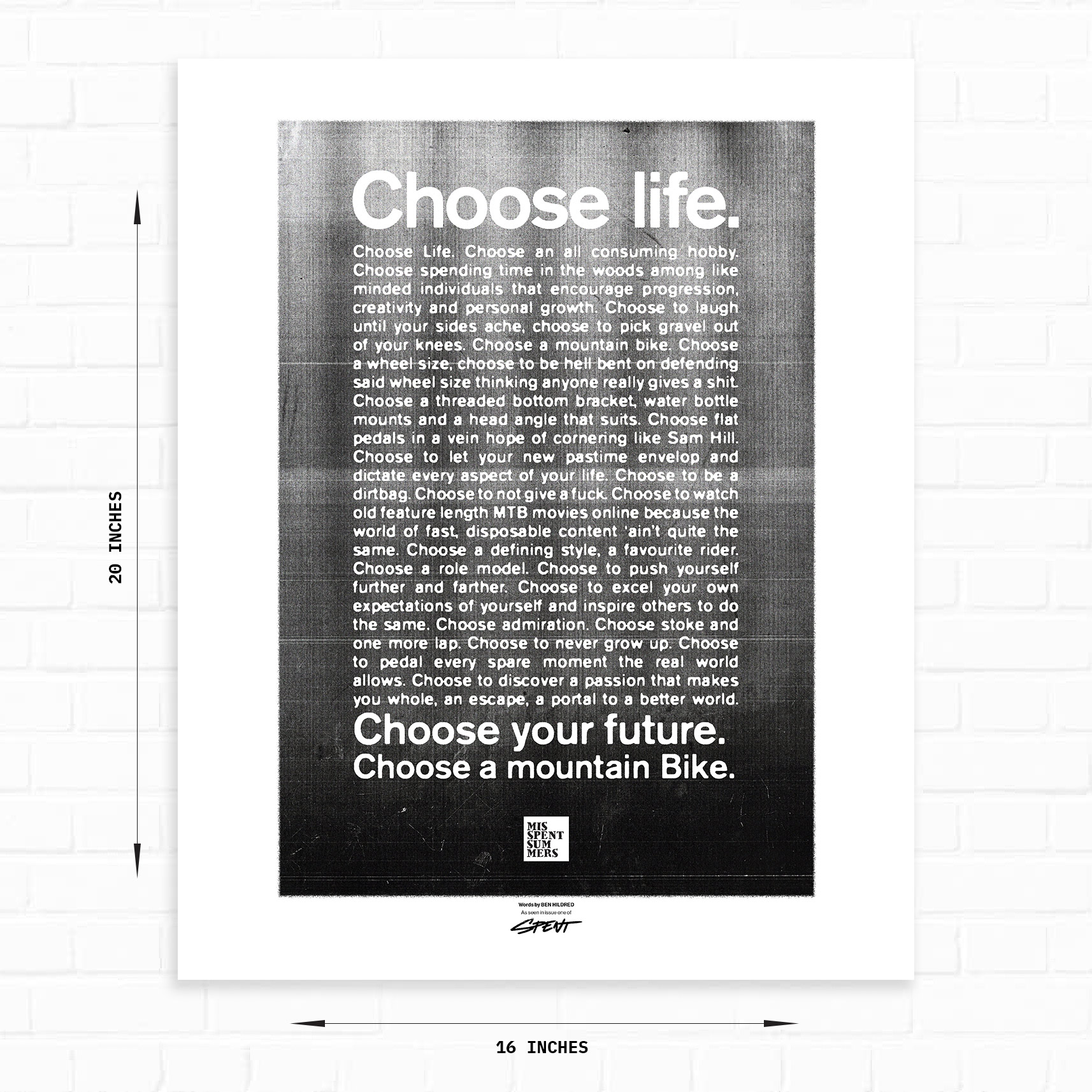 Choose a Mountain Bike poster print - Misspent Summers